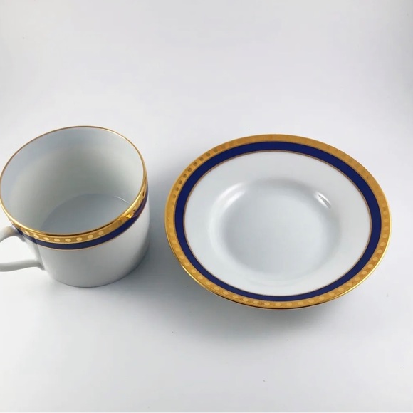 Tiffany & Co. | Dining | Tiffany Co Blue Band Gold Dot Cup Saucer By ...